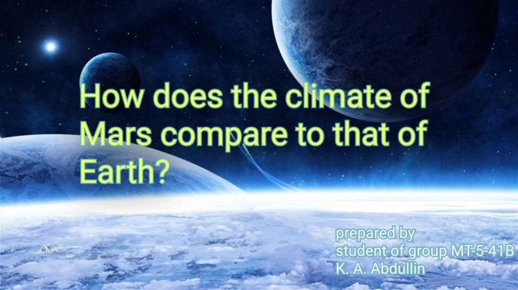 Earth vs Mars - online presentation