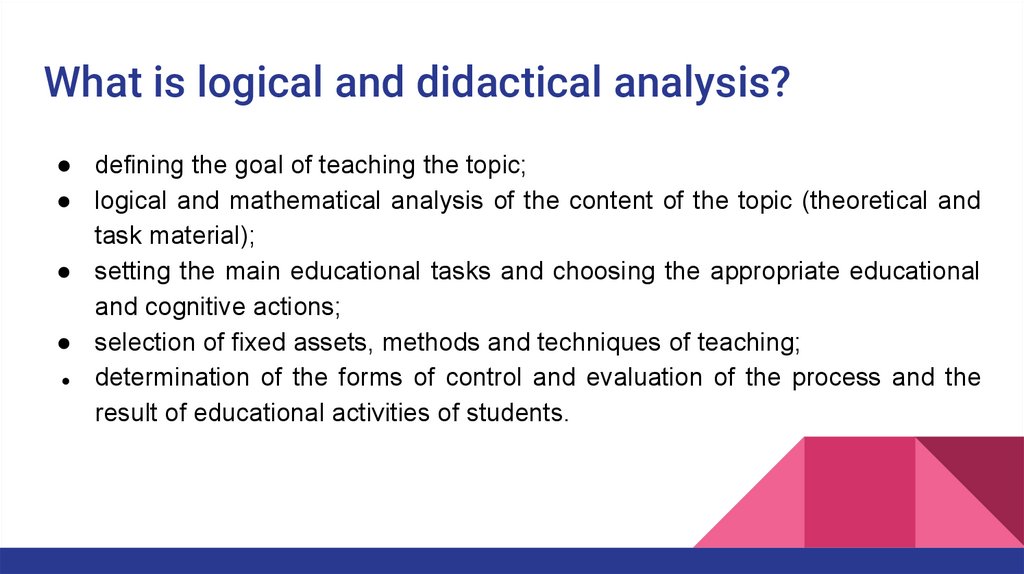 Logical and didactic analysis of the concepts of the school informatics ...