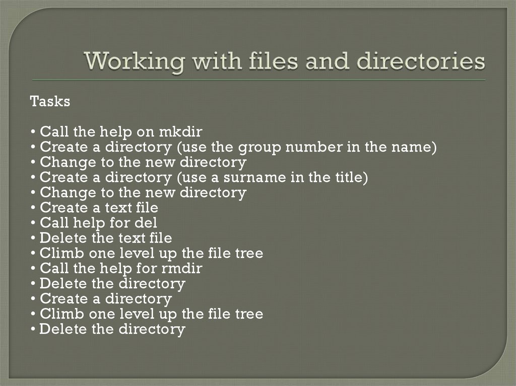 Determine the properties of the operating system. Working with files ...