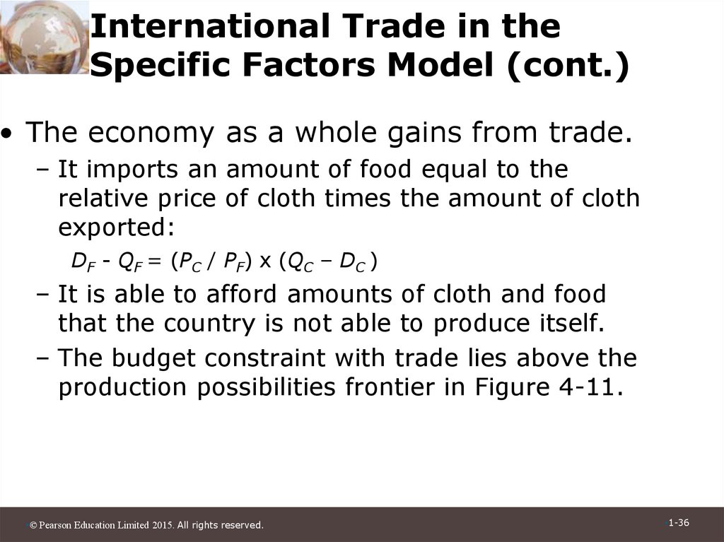 Specific factors model - презентация онлайн