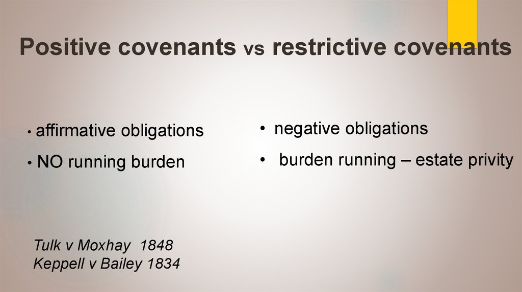 Positive freehold covenants - презентация онлайн