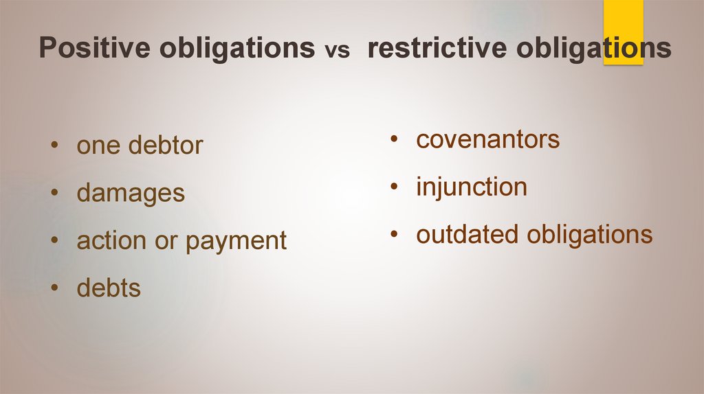 Positive freehold covenants - презентация онлайн