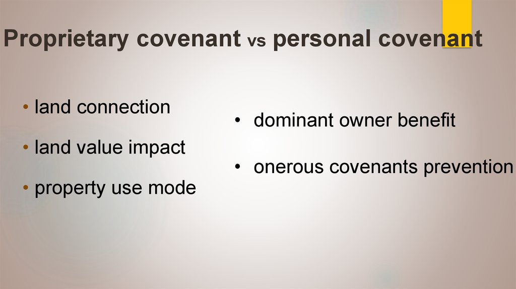 Positive freehold covenants - презентация онлайн