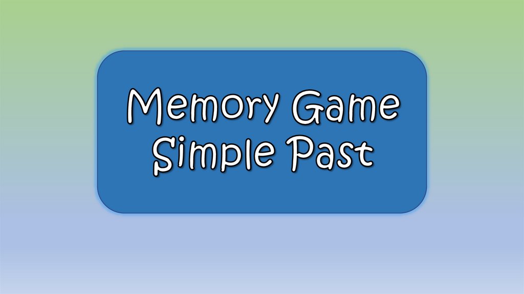 Memory game. Simple past - online presentation