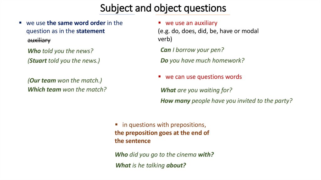 Question formation - презентация онлайн