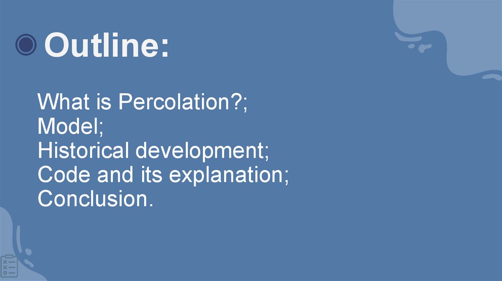 Percolation - презентация онлайн