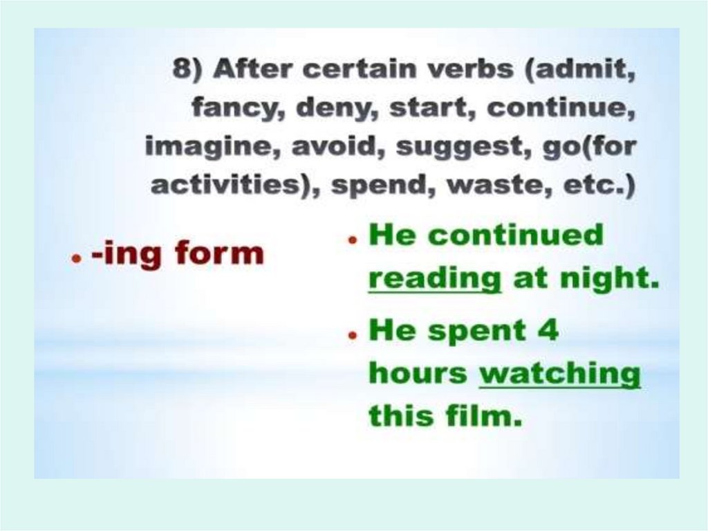 Infinitive and V –ing form Brief revision - презентация онлайн