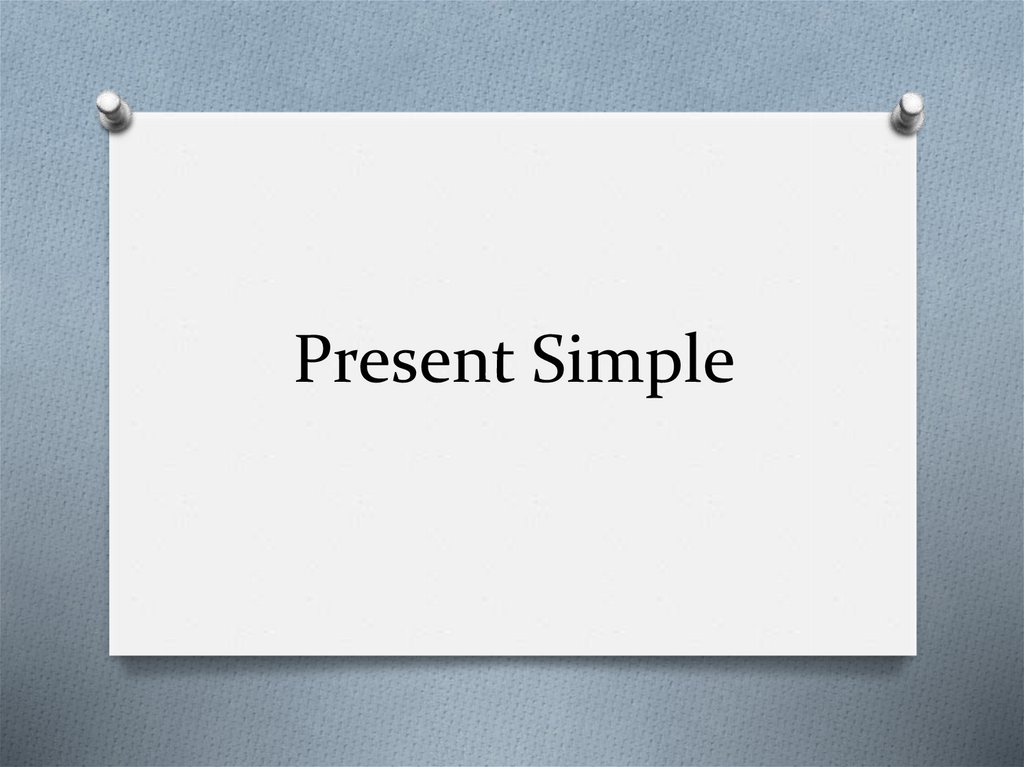 Present Simple - online presentation